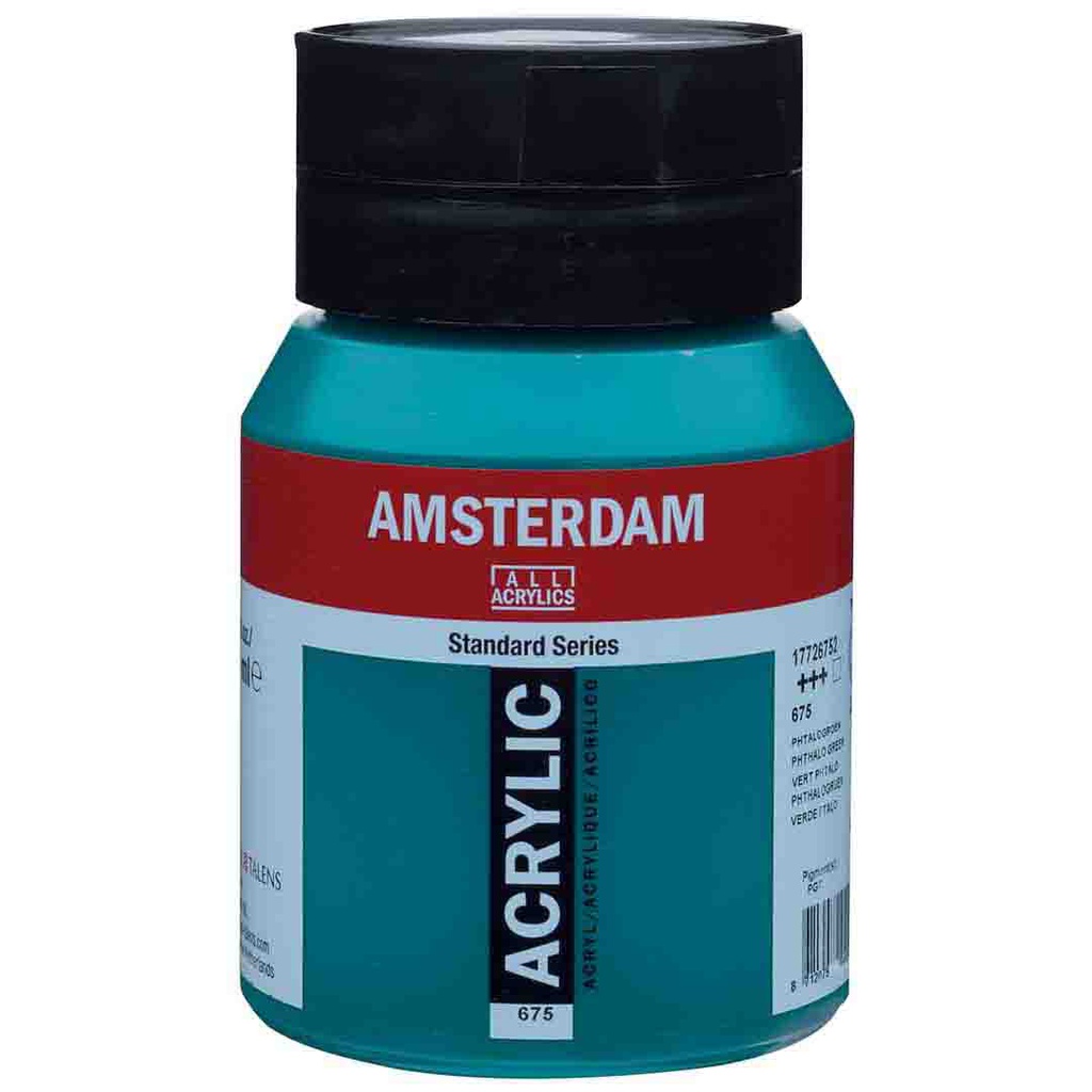 AMSTERDAM ACRYLIC COLOR 500ML PHTH.GREEN | Alsharq Book Store